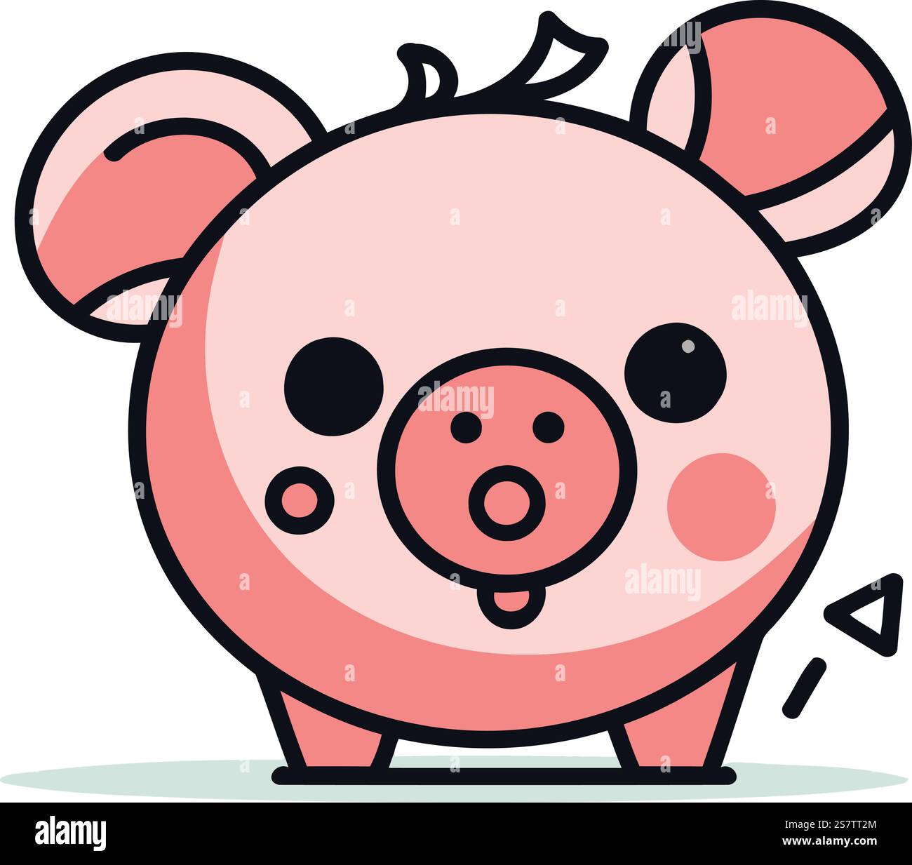 Cute piggy cartoon vector illustration. Funny piggy character design ...