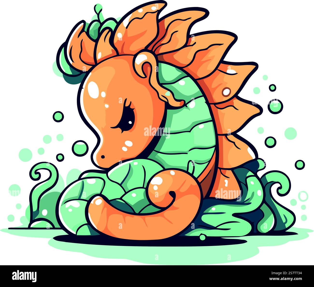 Hippocampus icon. Cartoon illustration of hippocampus vector icon for ...