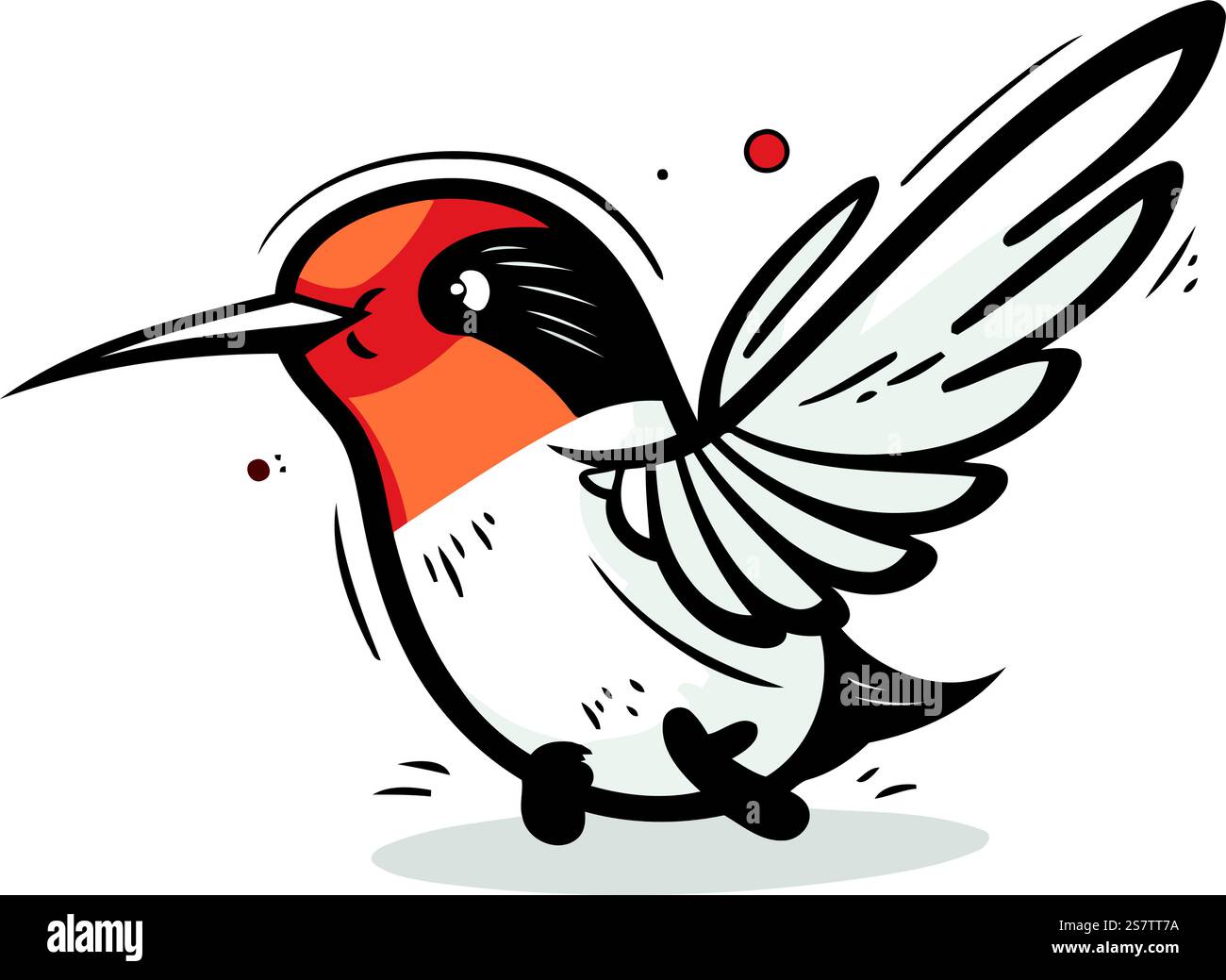Cute Hummingbird Cartoon Vector Illustration on White Background Stock ...