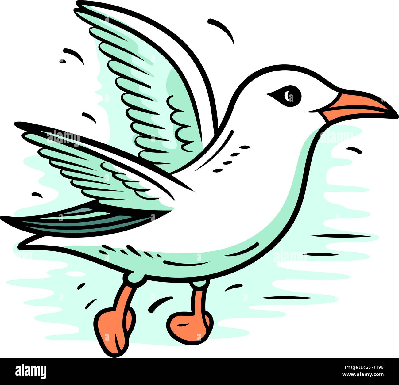 Flying seagull. Vector illustration of a flying seagull Stock Vector ...