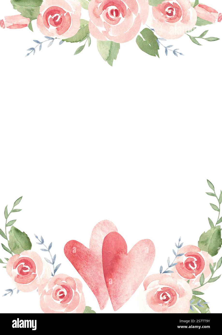 Valentines Day, Wedding Square vertical Frame, Border. Card Template ...