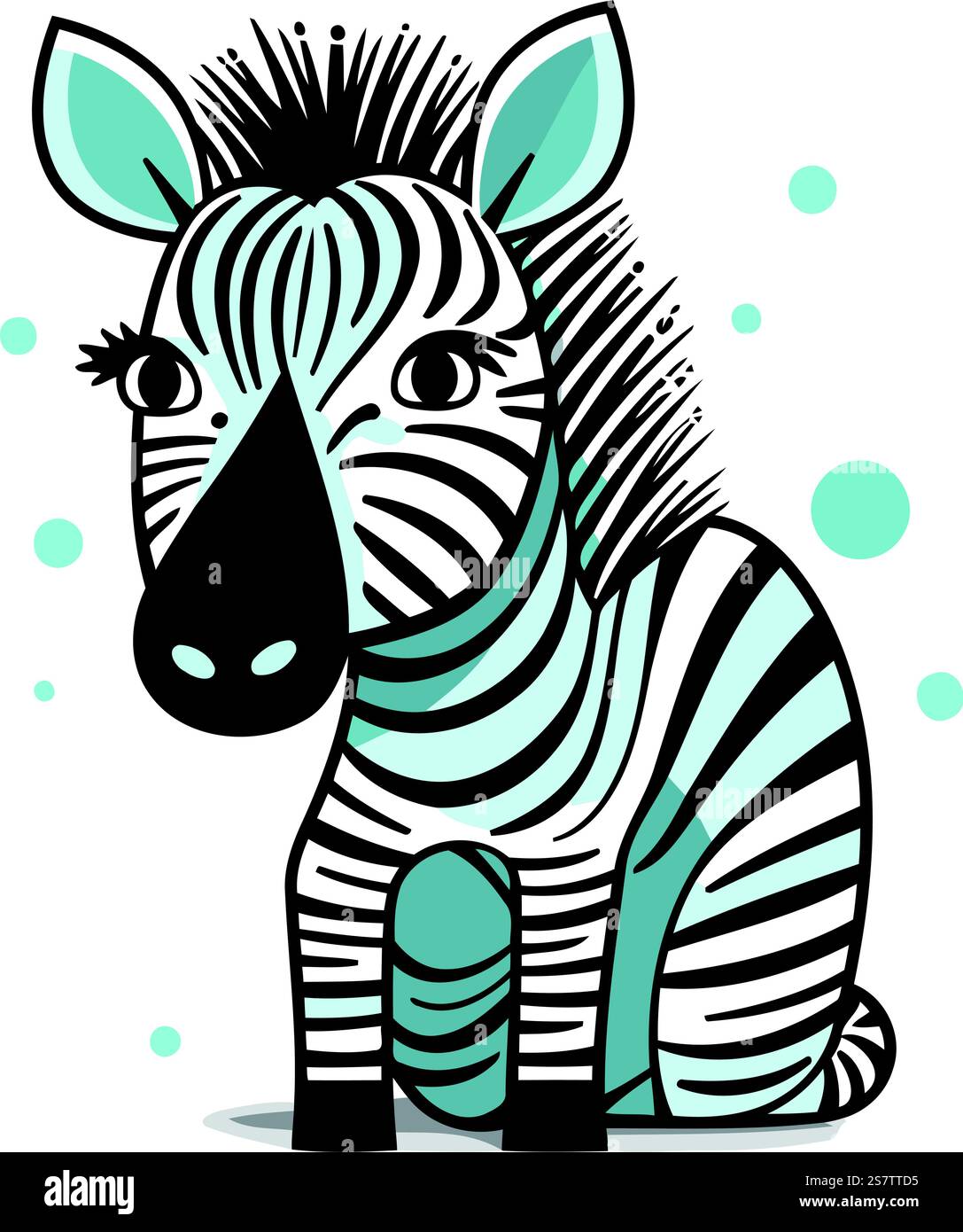 Zebra vector illustration. Hand drawn zebra isolated on white ...