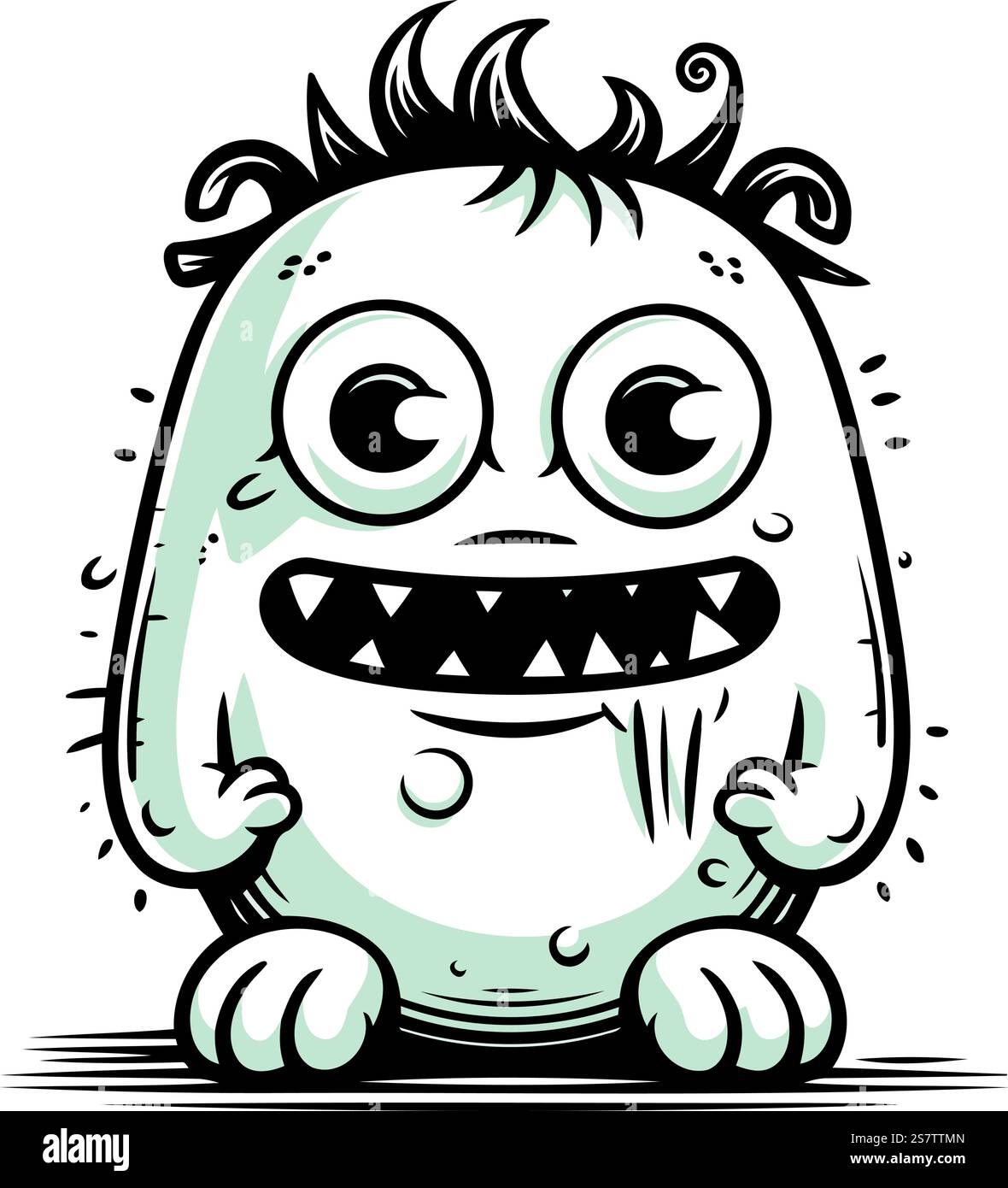 Angry cartoon monster. Vector illustration isolated on a white ...