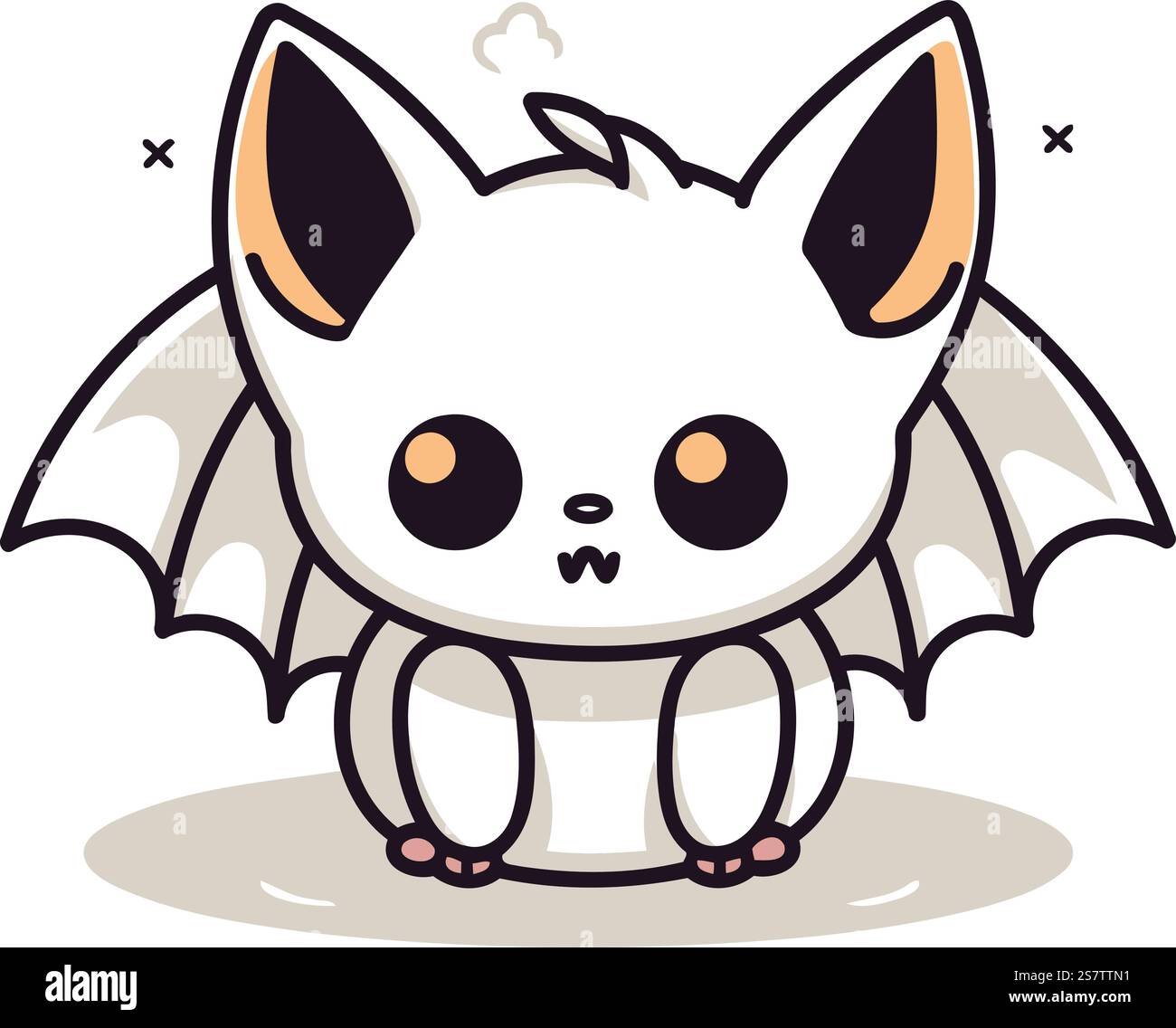 Cute cartoon flying fox. Vector illustration. Cute animal character ...