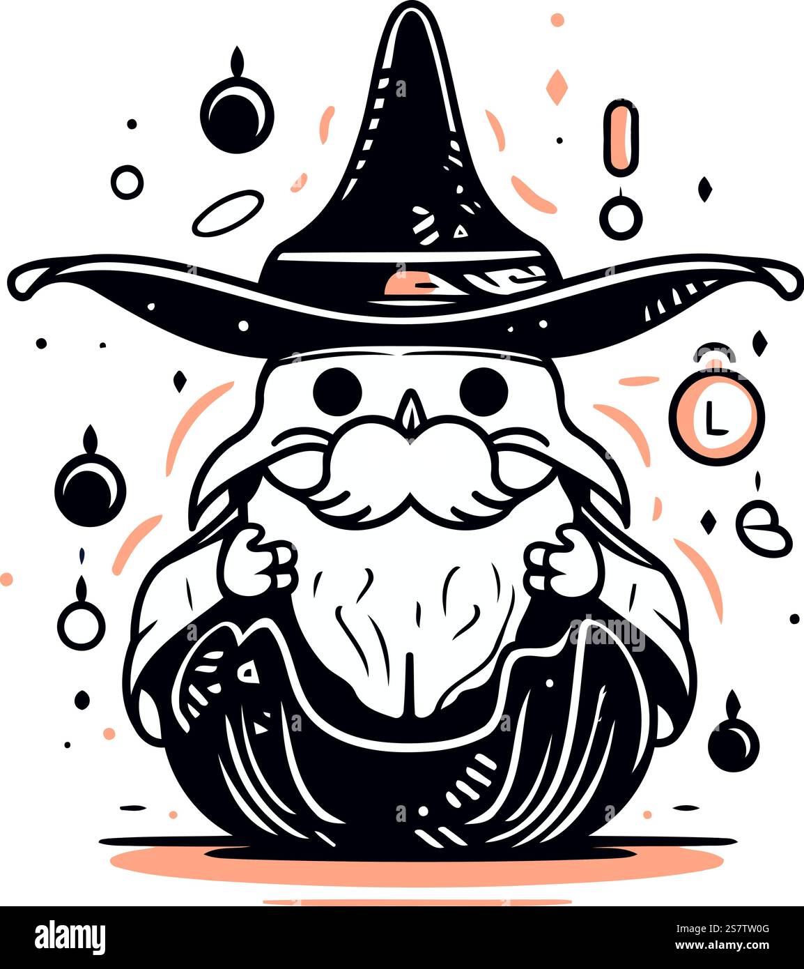 Wizard. Vector illustration in doodle style on white background Stock ...