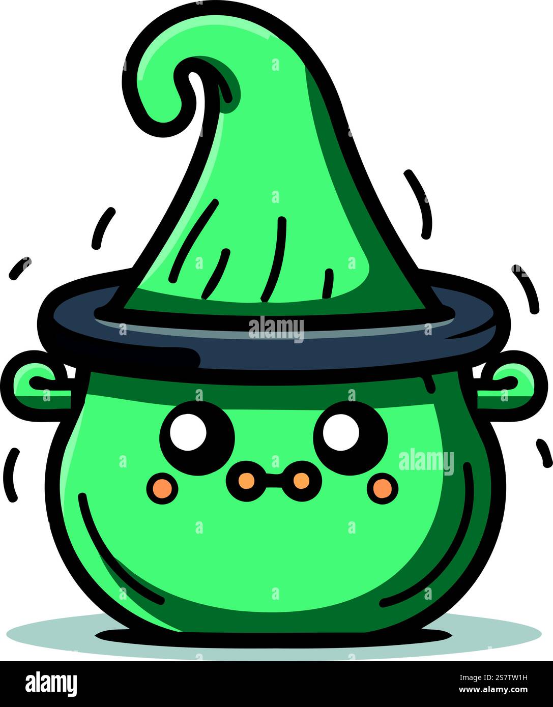 Cute Halloween Witch Pot Cartoon Mascot Character Vector Illustration ...