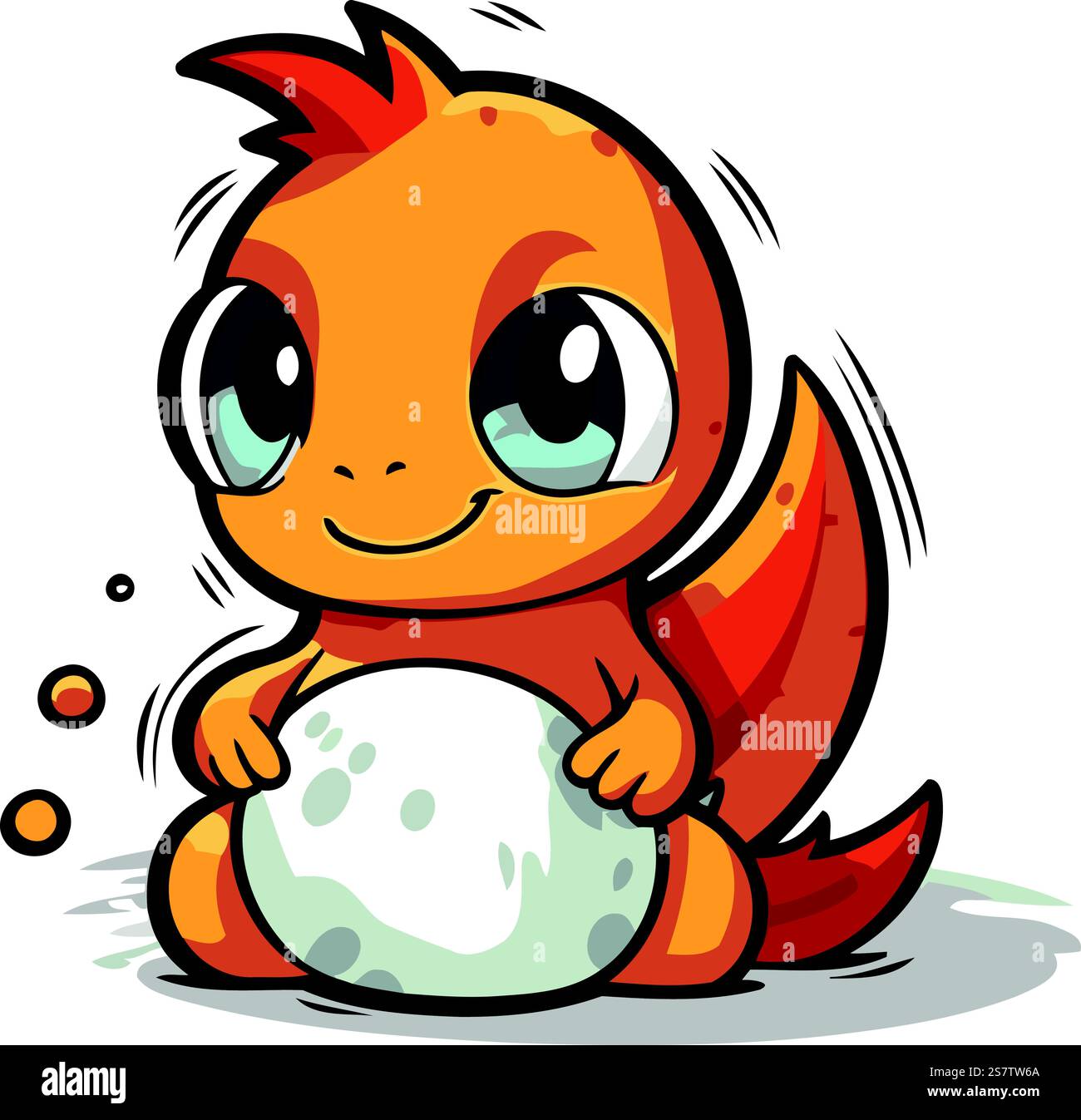 Cute little red squirrel with a snowball. Cartoon vector illustration ...