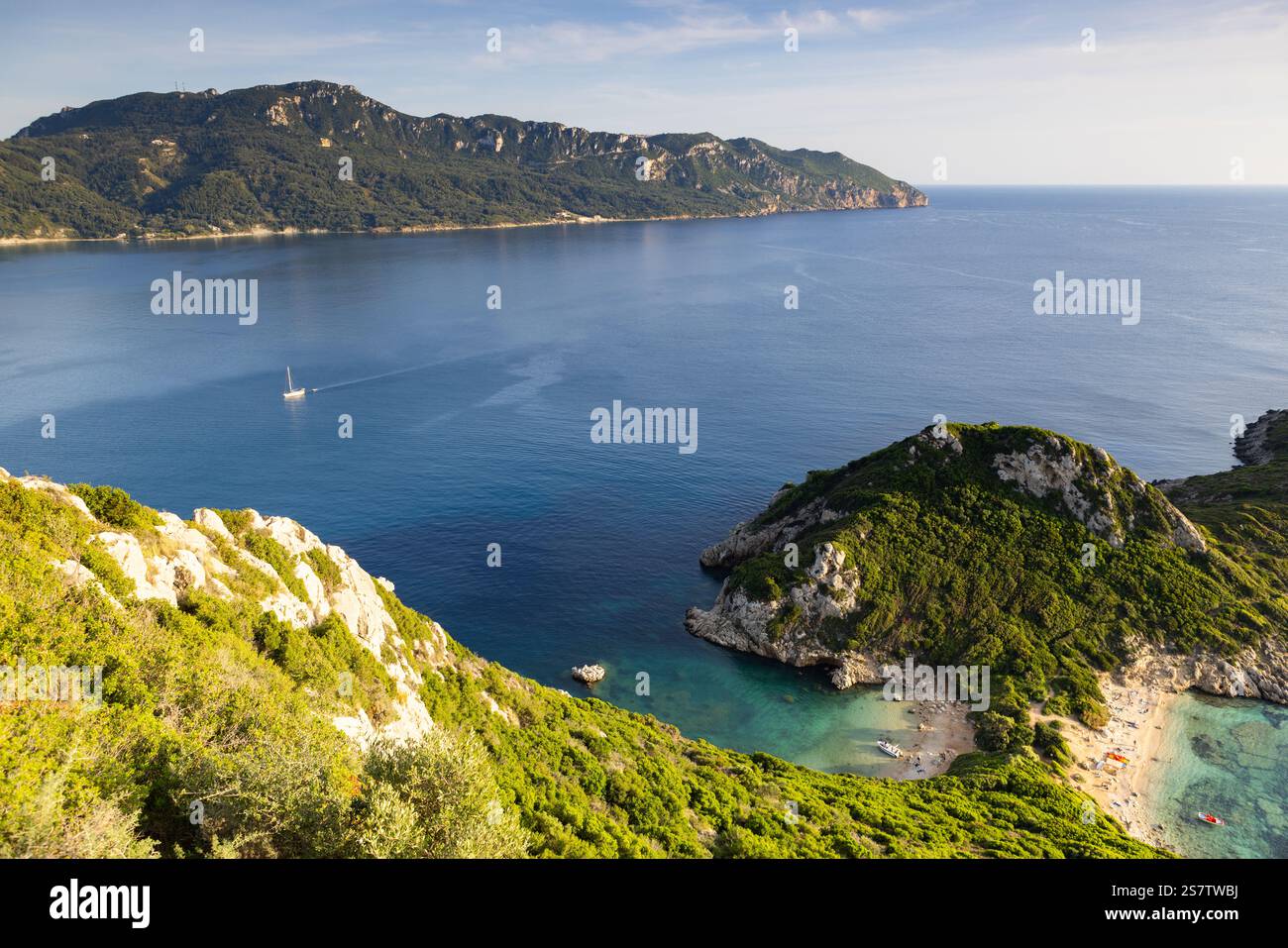 A view of famous beach Porto Timoni, Corfu, Greece f Stock Photo - Alamy