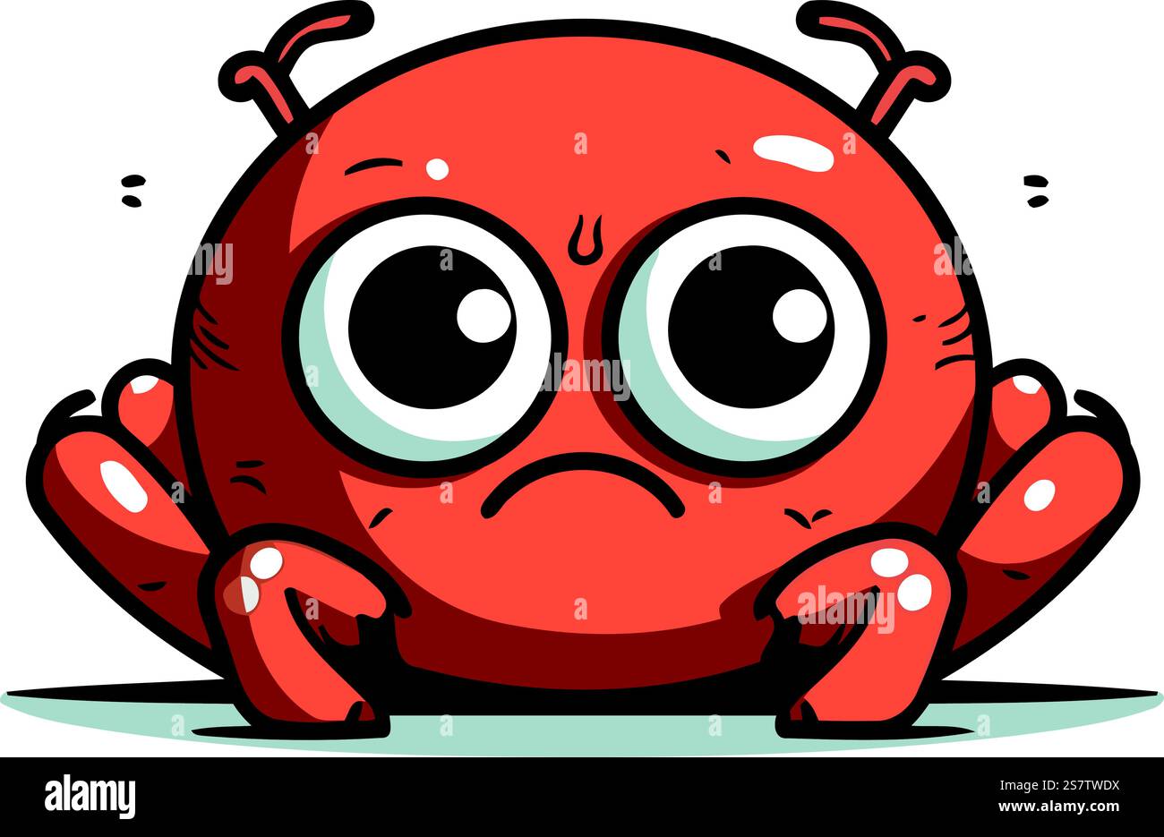 Cute cartoon crab with big eyes. Vector illustration isolated on white ...