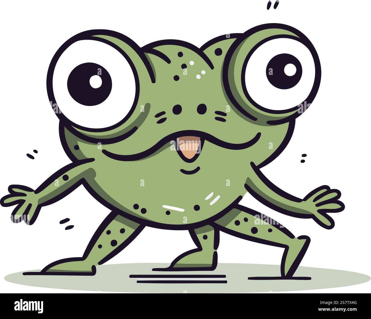 Frog cartoon character vector illustration. Cute cartoon frog character ...