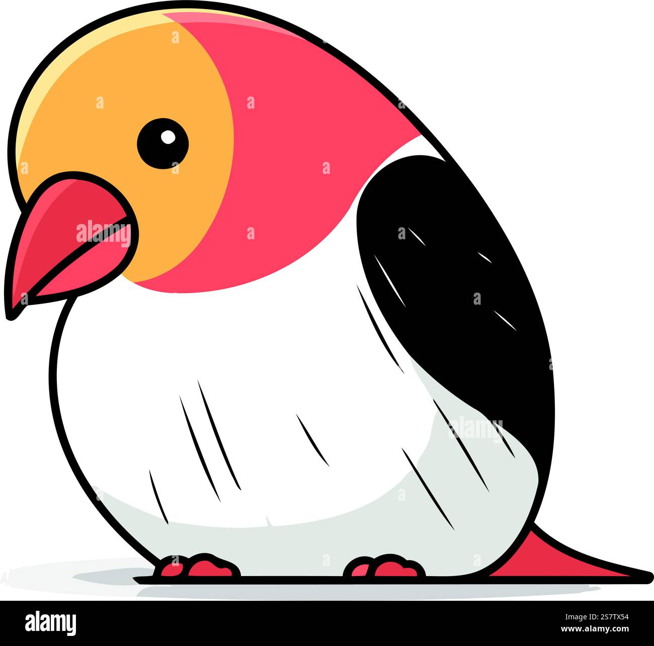 Cartoon parrot. Vector illustration isolated on white background. Flat ...