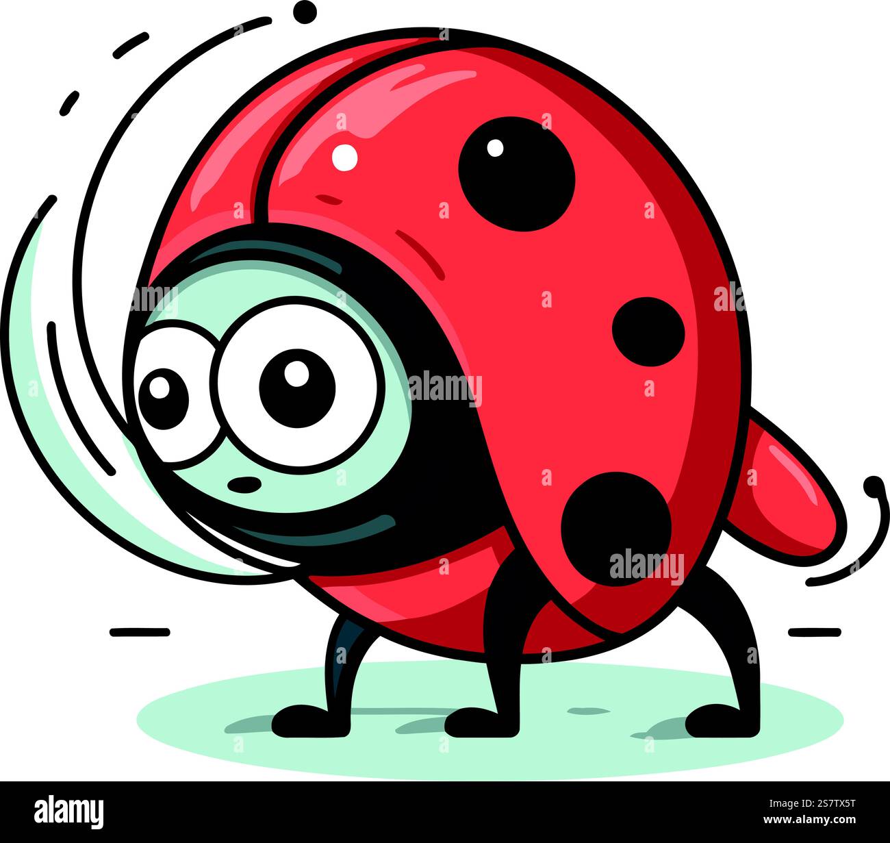 Cute ladybug with big eyes. Cute cartoon vector illustration Stock ...