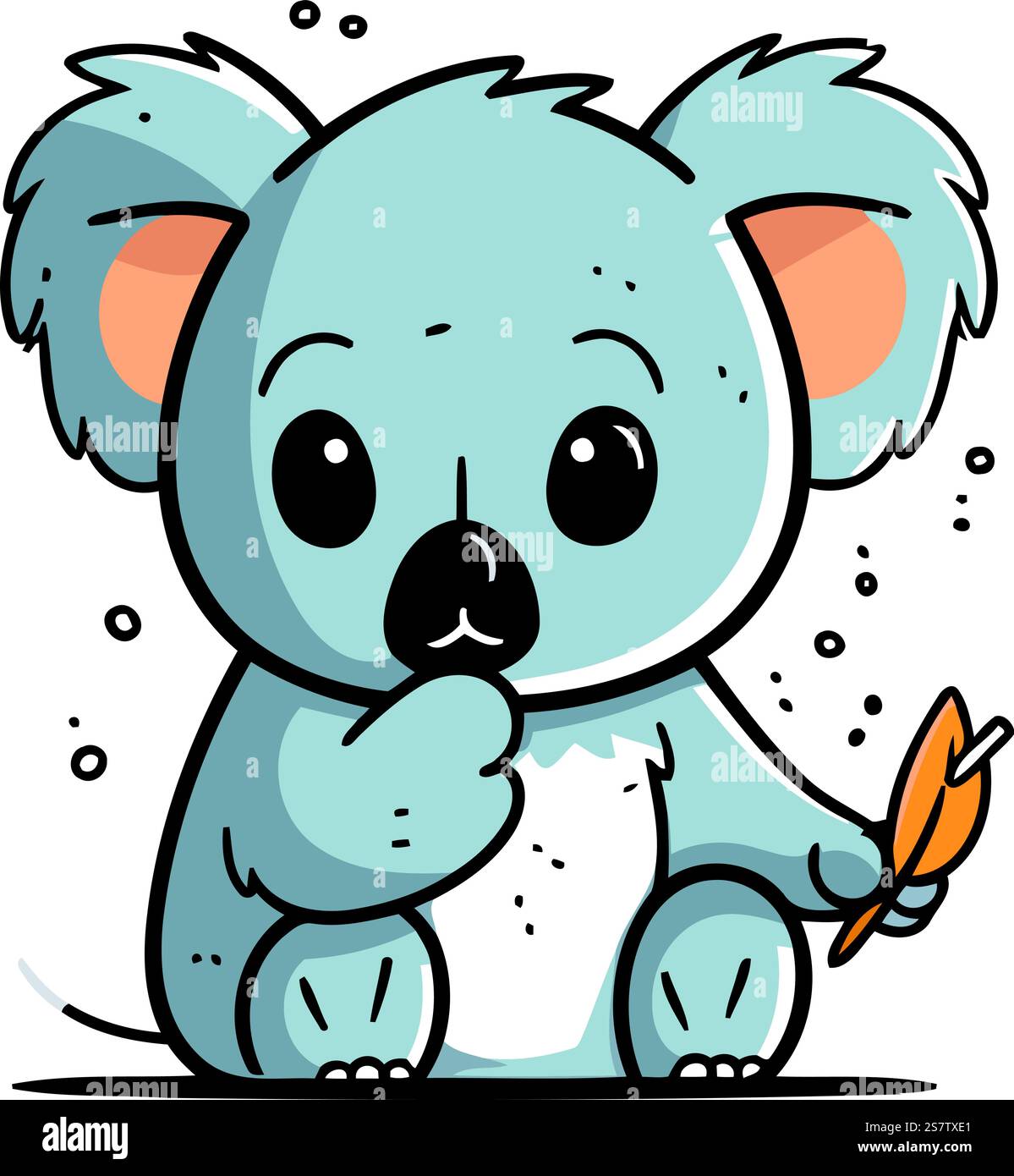 Cute cartoon koala with an arrow in his hand. Vector illustration Stock ...