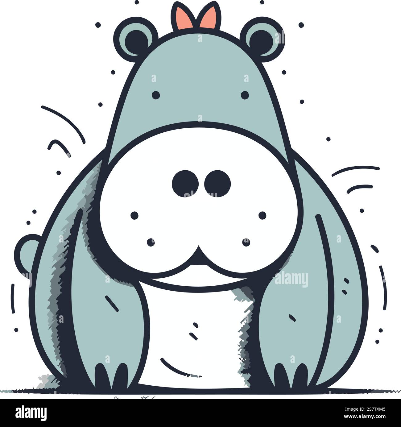 Hippopotamus. Cute cartoon animal. Vector illustration Stock Vector ...