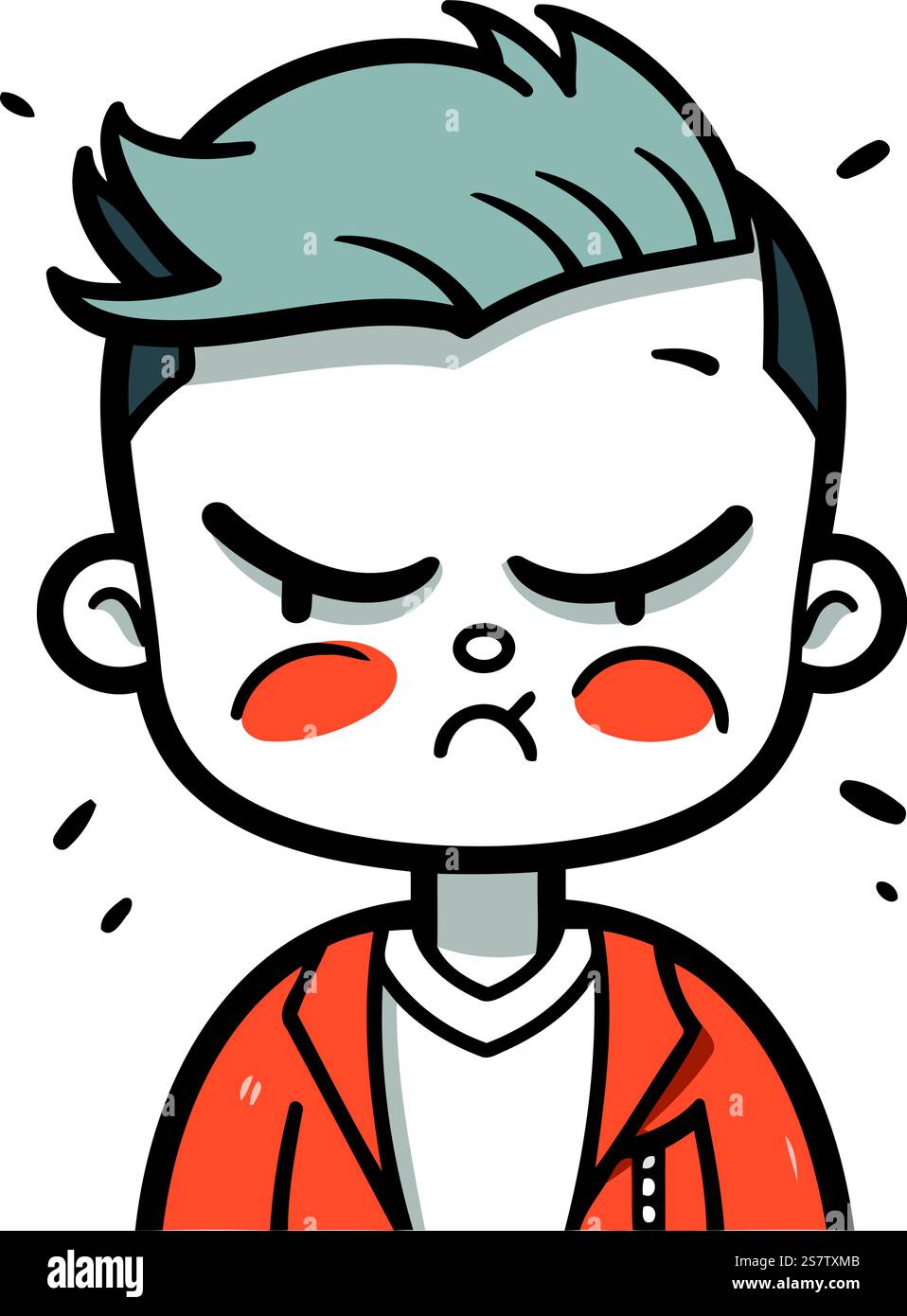 Angry boy Cartoon Vector Illustration of Crying Boy Character Stock ...