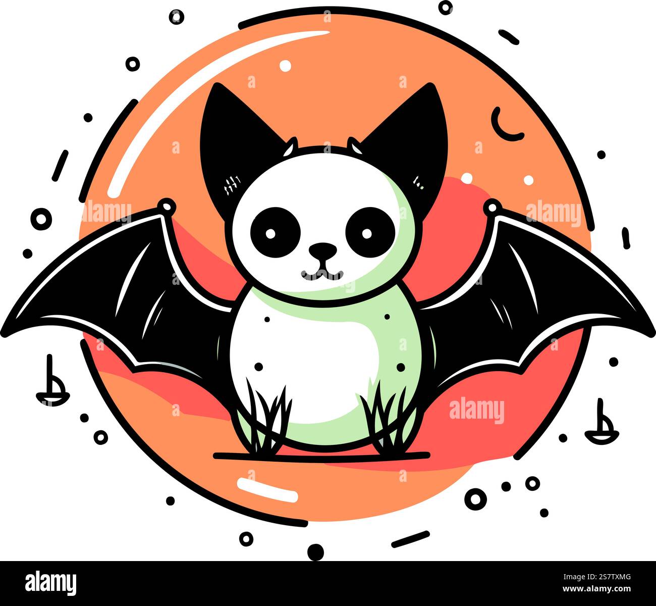 Cute cat with bat wings. Vector illustration in cartoon style Stock ...