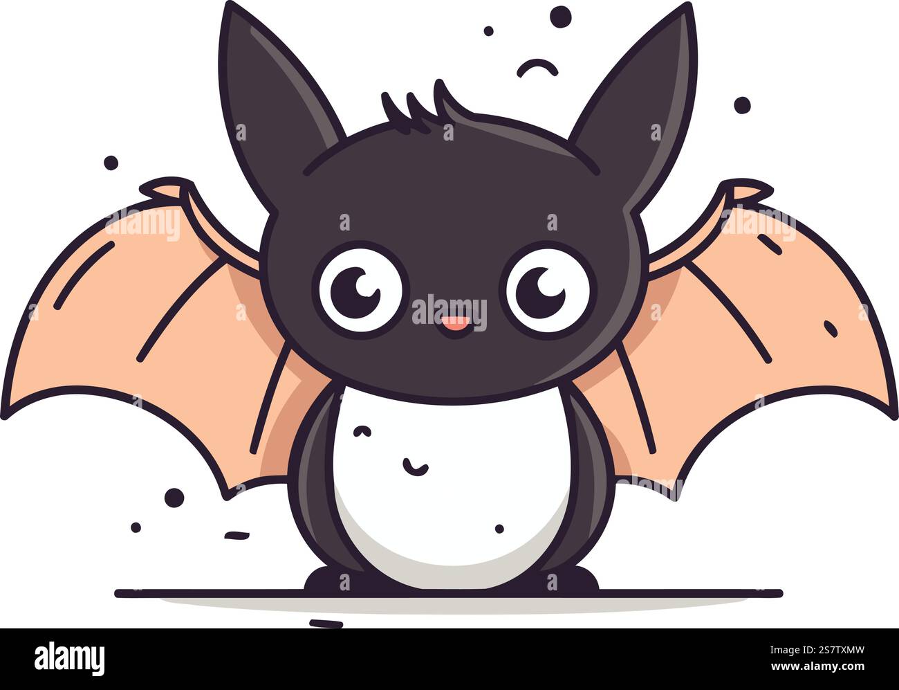 Cute cartoon vampire bat. Vector illustration isolated on white ...