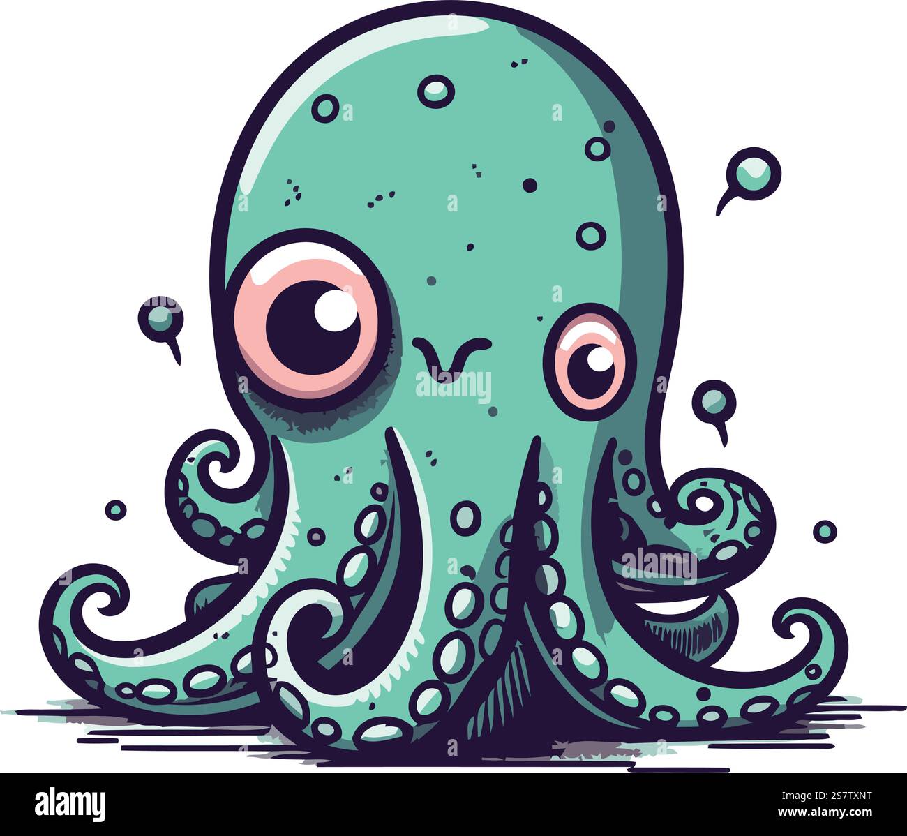 Cute cartoon octopus. Vector illustration isolated on white background ...