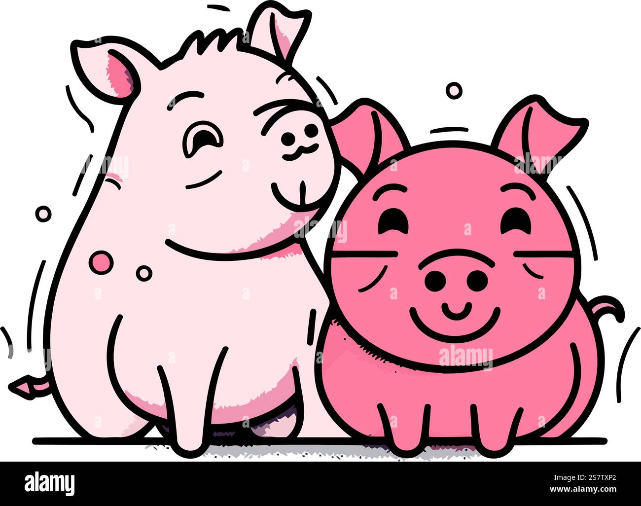 Pig and piglet. Vector illustration in doodle style Stock Vector Image ...