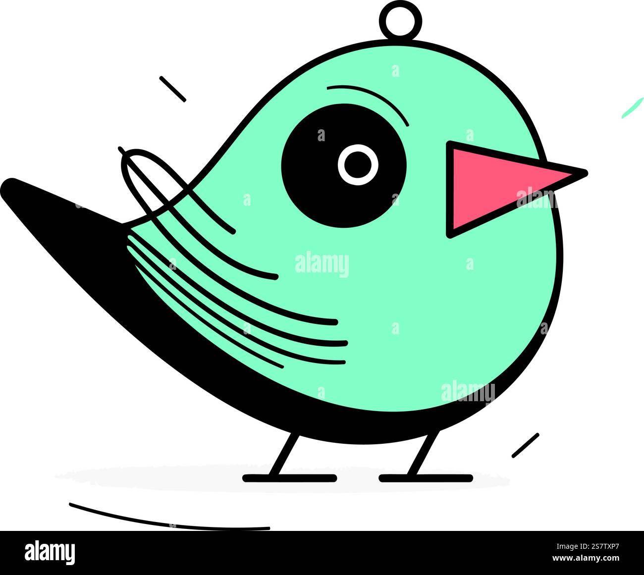 Cute bird vector illustration in flat cartoon style. Bird vector ...