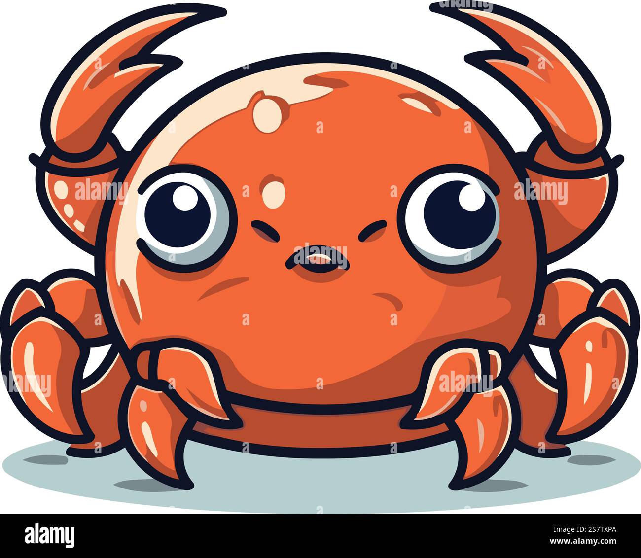 Cute cartoon crab character. Vector illustration isolated on white ...