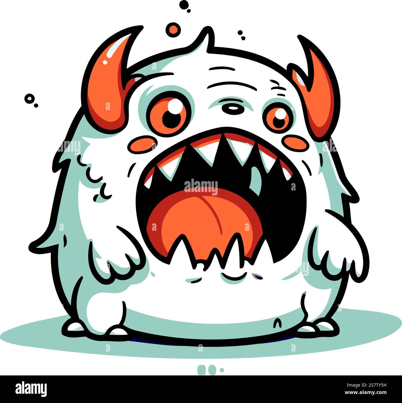 Angry cartoon monster. Vector illustration isolated on a white ...