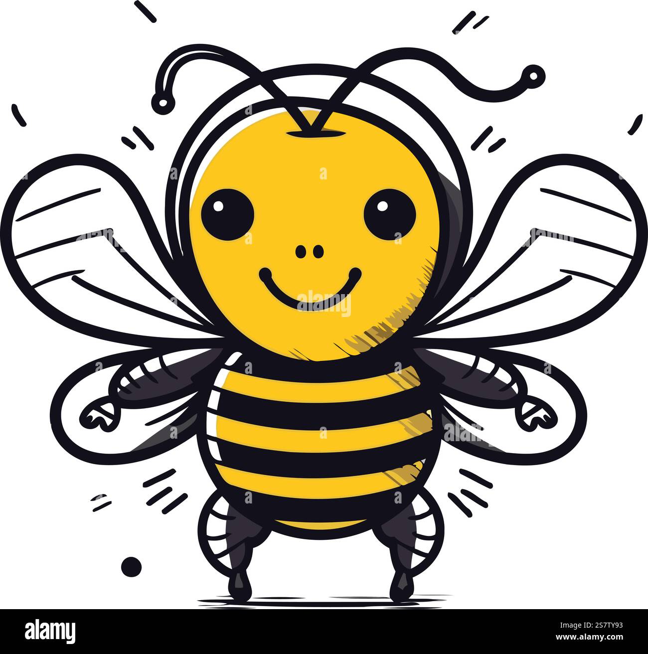 Cute cartoon bee. Vector illustration. Isolated on white background ...