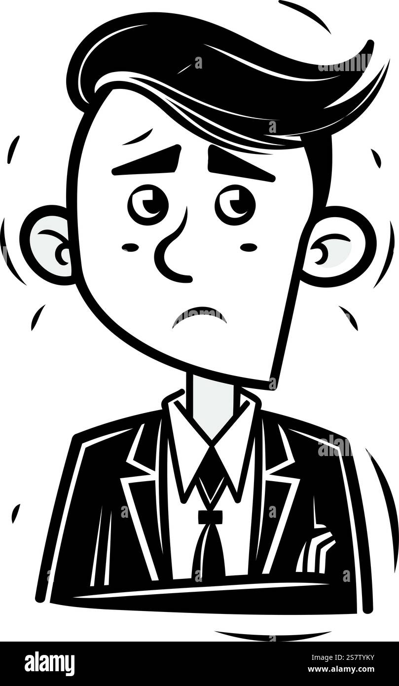 Sad man character in Black and White Stock Photos & Images - Alamy