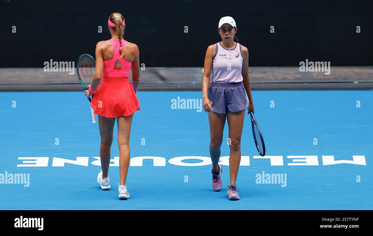 Melbourne, Australia. 20th Jan, 2025. Zhang Shuai (R)/Kristina ...