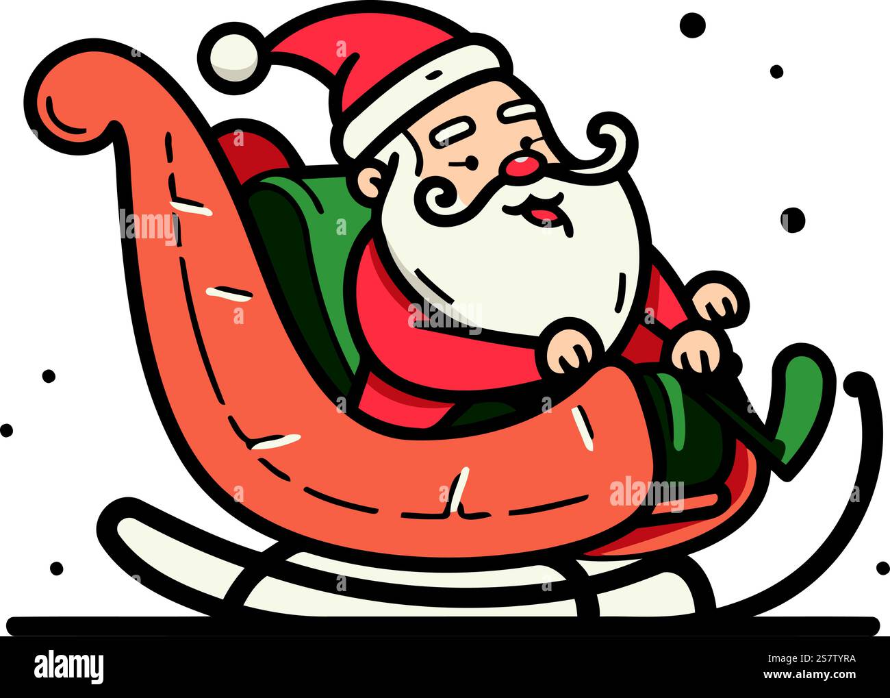 Santa Claus sitting in a rocking chair. Vector illustration of Santa Claus Stock Vector Image ...