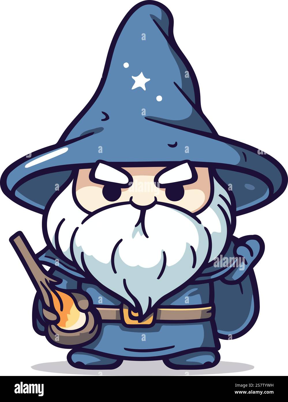 Angry Wizard Cartoon Character Mascot Design Vector Illustration Stock ...