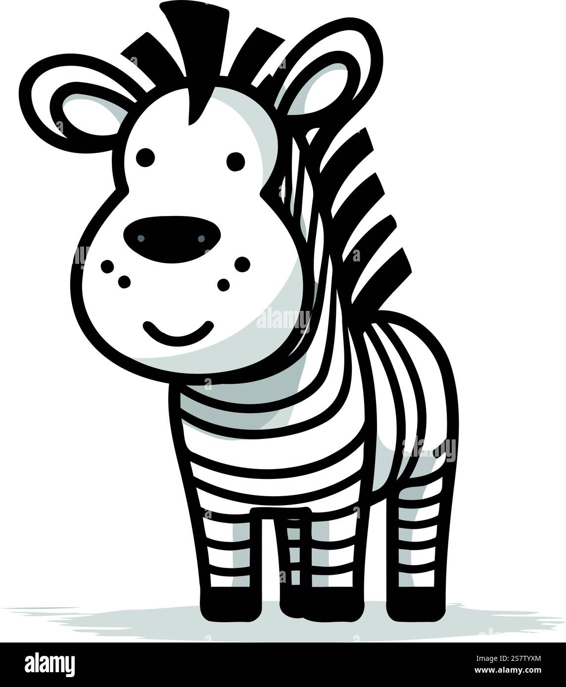 Zebra cartoon mascot isolated on white background. Cute animal vector ...