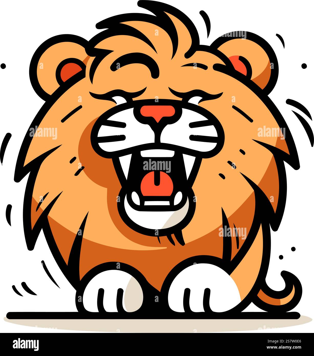 Angry Lion Cartoon Mascot Character. Vector Illustration Stock Vector ...