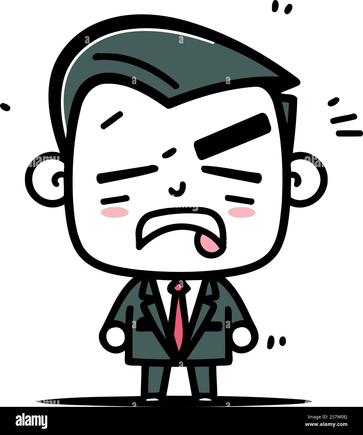 Angry businessman cartoon character. Vector illustration of angry ...