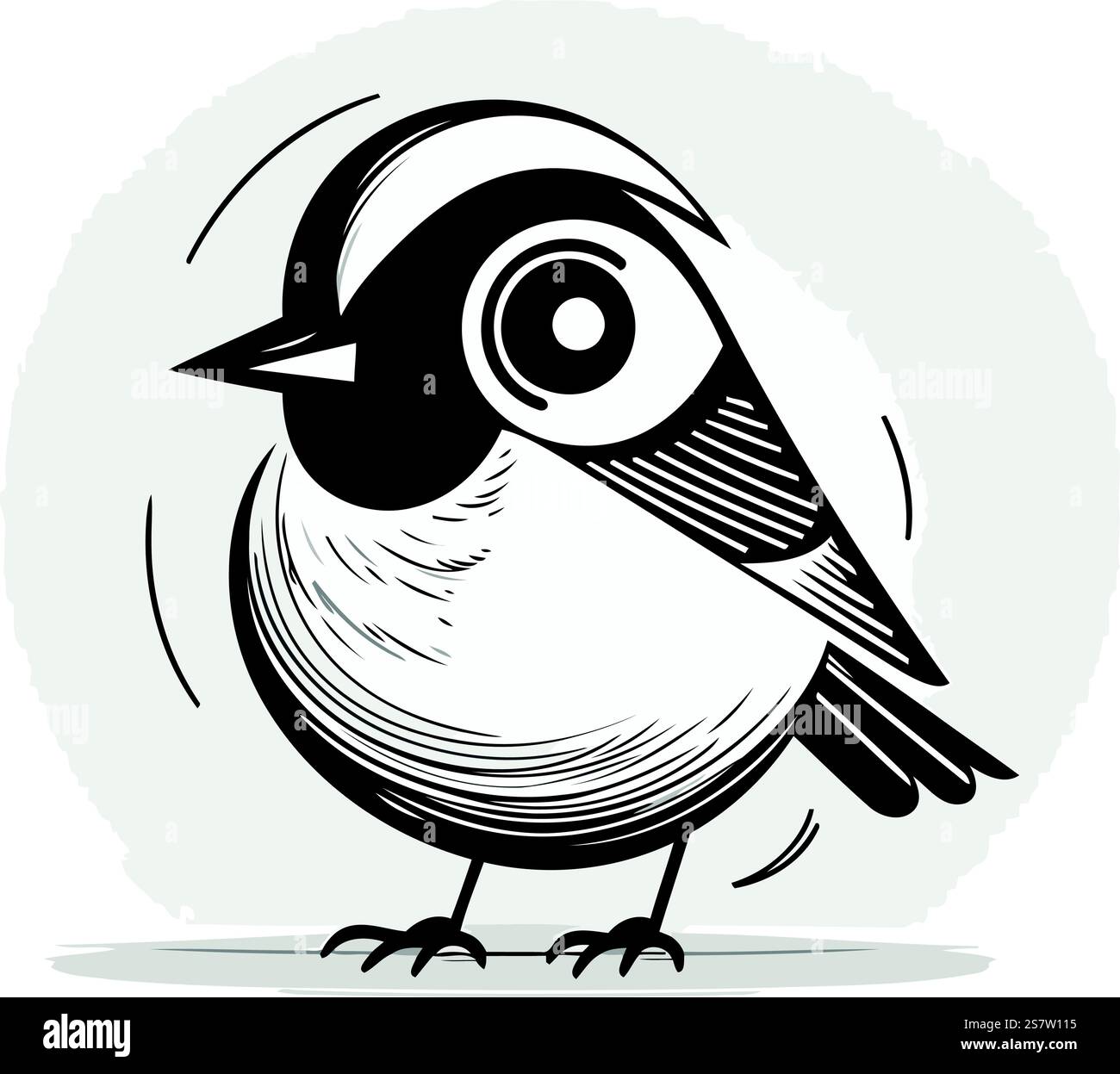 Vector hand drawn illustration of a titmouse isolated on white ...