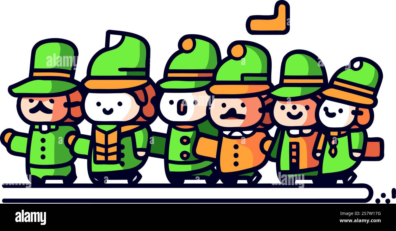 Happy leprechauns. St. Patricks Day. Vector illustration Stock Vector ...