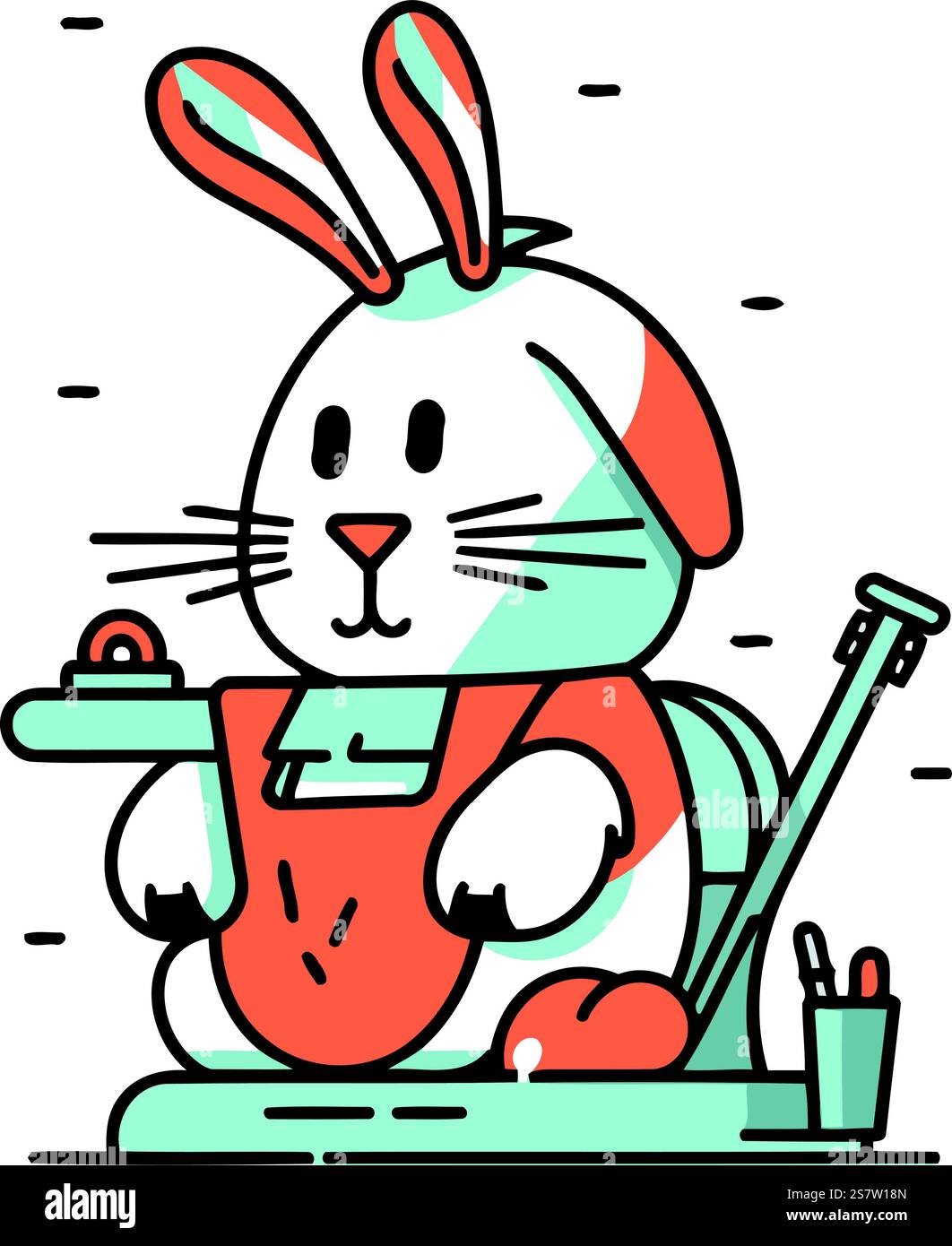 Cute cartoon hare. Vector illustration in a flat style Stock Vector ...