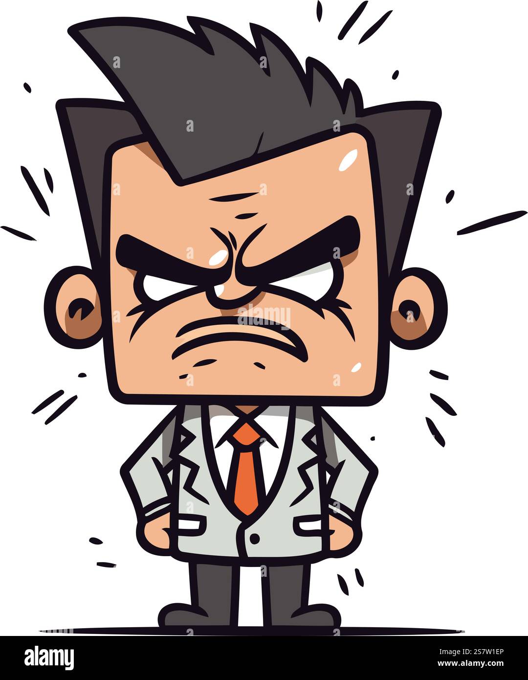 Angry businessman cartoon character vector illustration. Businessman ...
