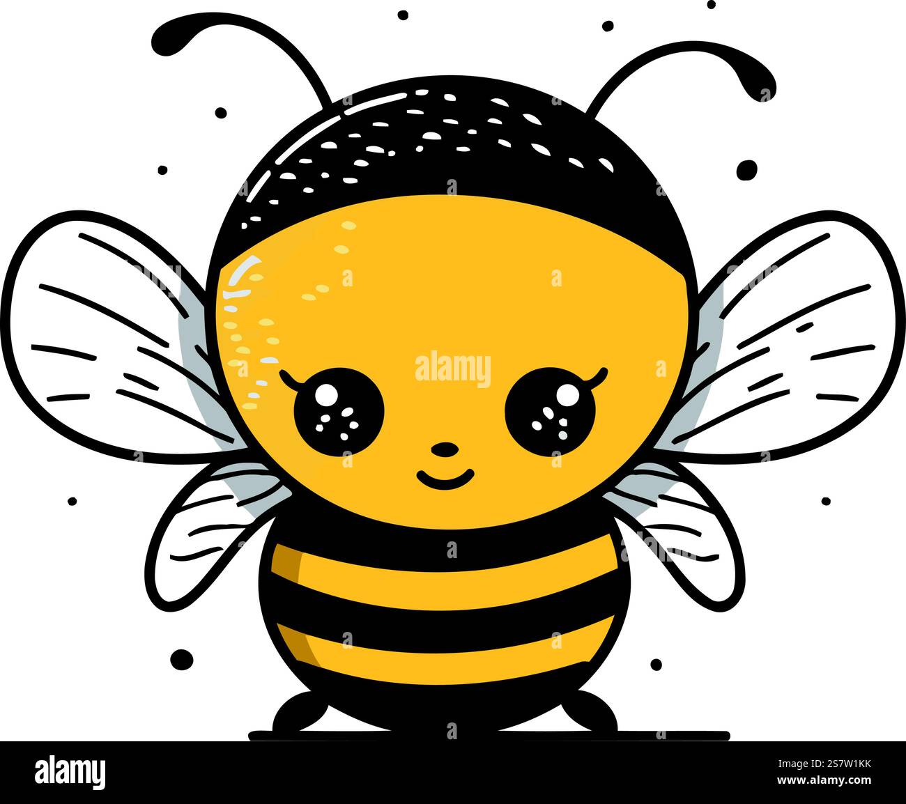 Cute cartoon bee. Vector illustration. Isolated on white background ...