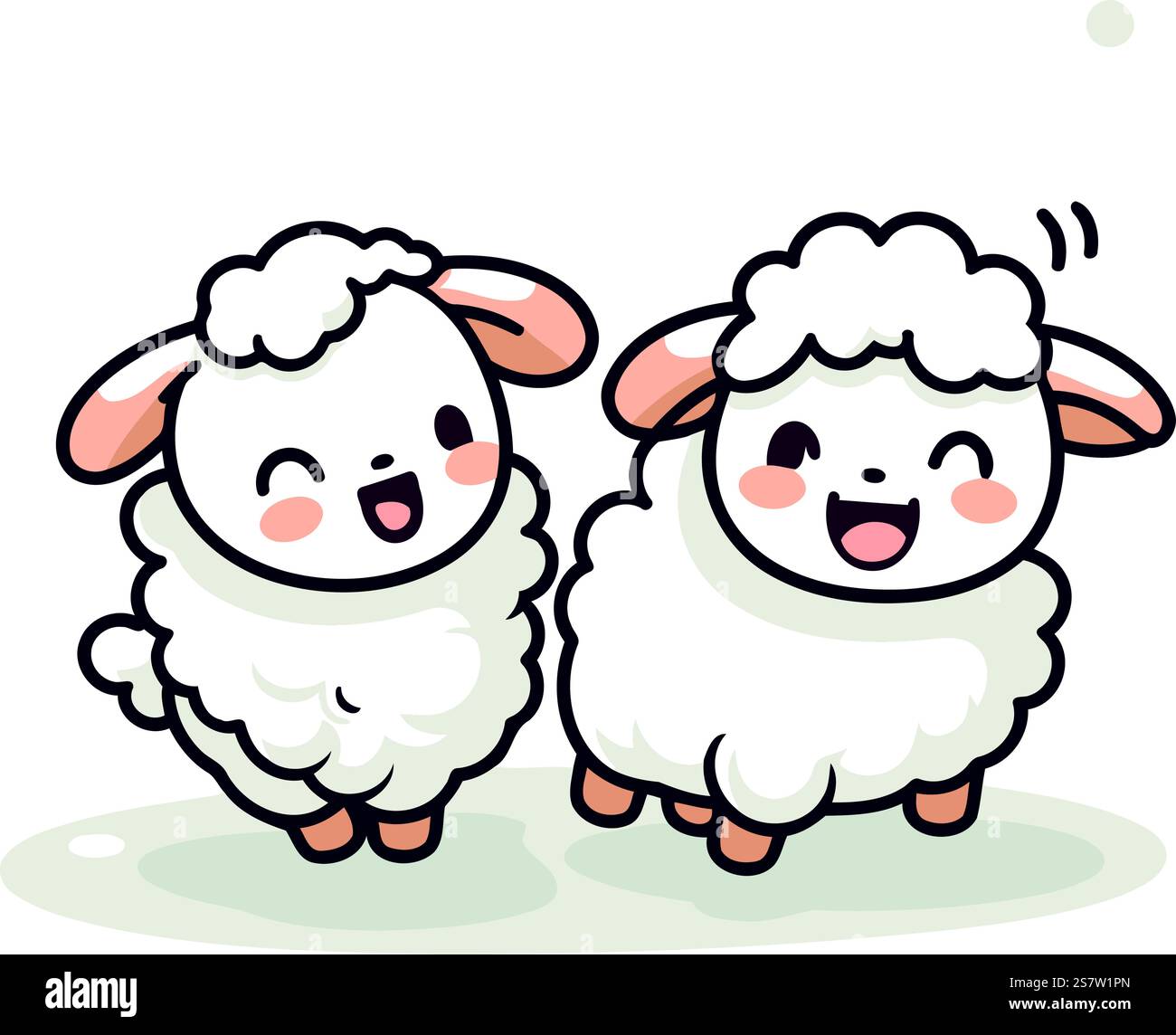 Cute cartoon sheep. Vector illustration of two funny sheeps Stock Vector Image & Art - Alamy