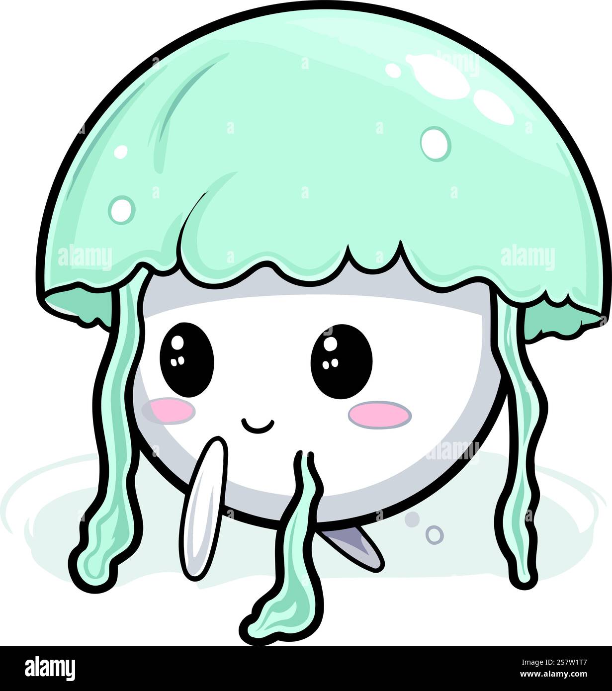Illustration of a Cute Jellyfish Cartoon Mascot Character Stock Vector ...