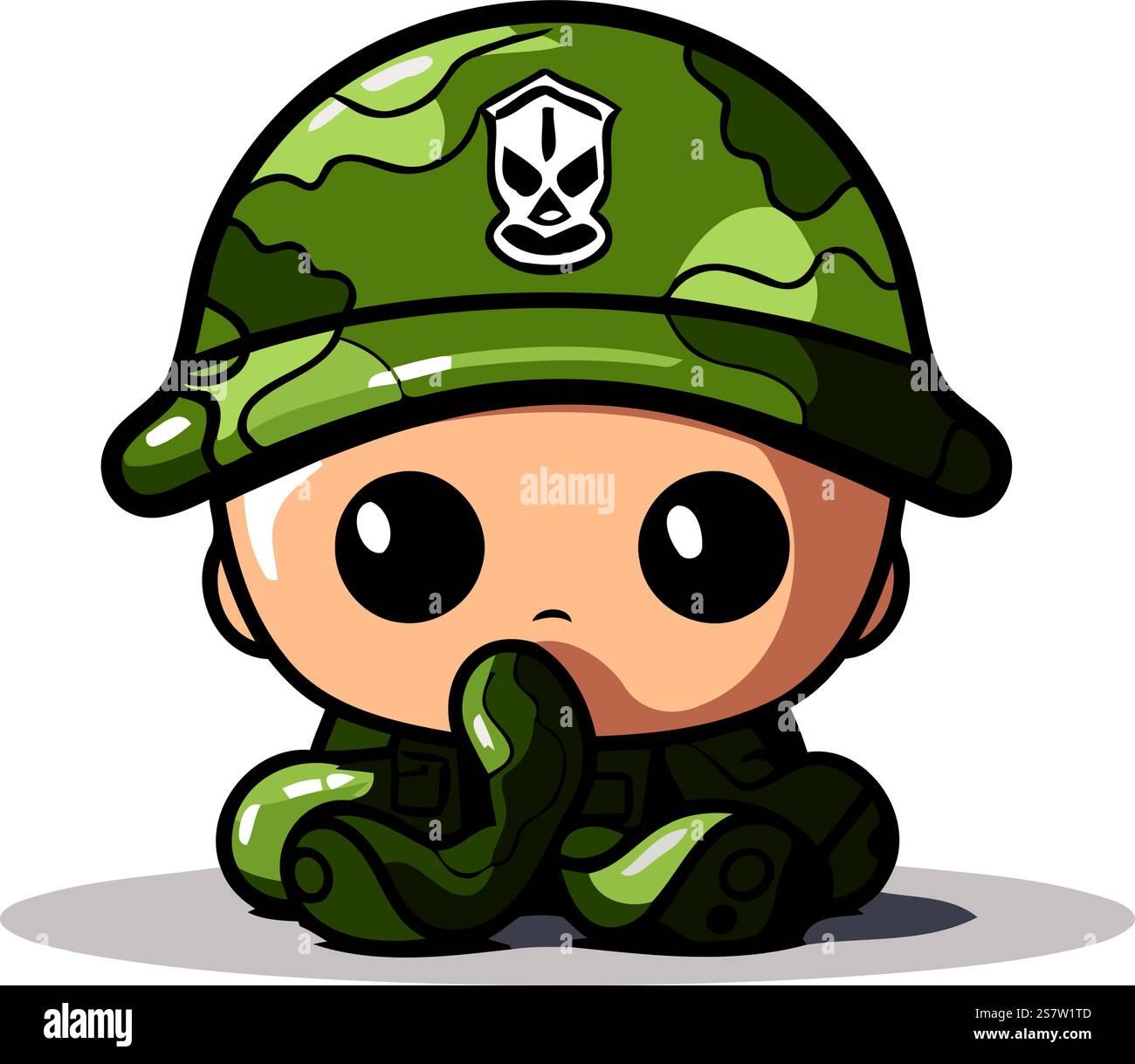 Cute cartoon soldier. Vector illustration isolated on a white ...