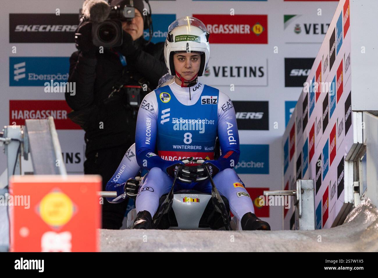 Winterberg, Deutschland. 18th Jan, 2025. Andrea V?tter, Marion Oberhofer (ITA). Ebersp?cher FIL ...