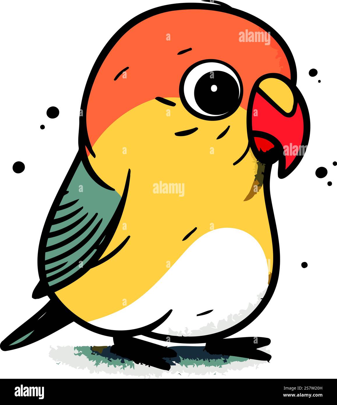 Vector illustration of a cute cartoon red crested cardinal Stock Vector ...