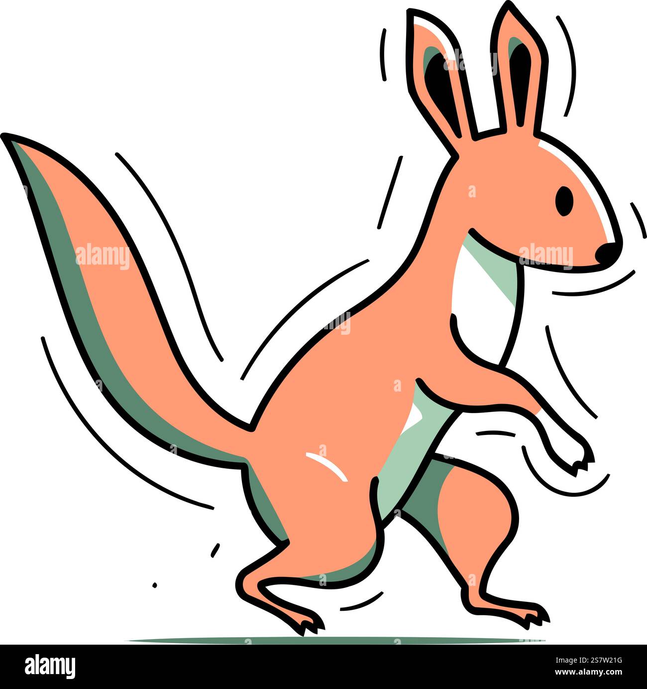 Kangaroo running. Cartoon kangaroo. Vector illustration Stock Vector ...