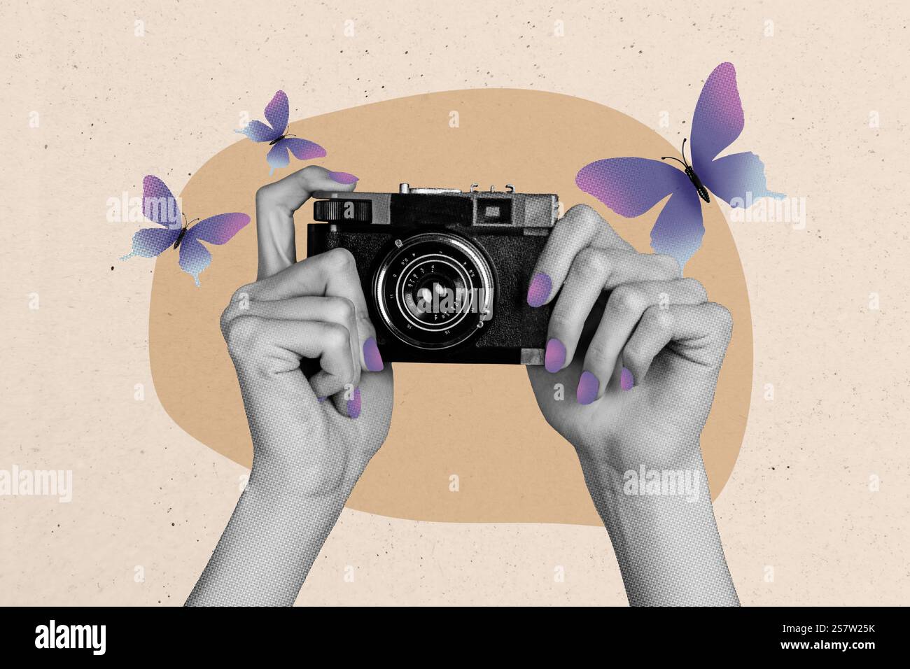 3D collage poster template trend artwork sketch of incognito human ...