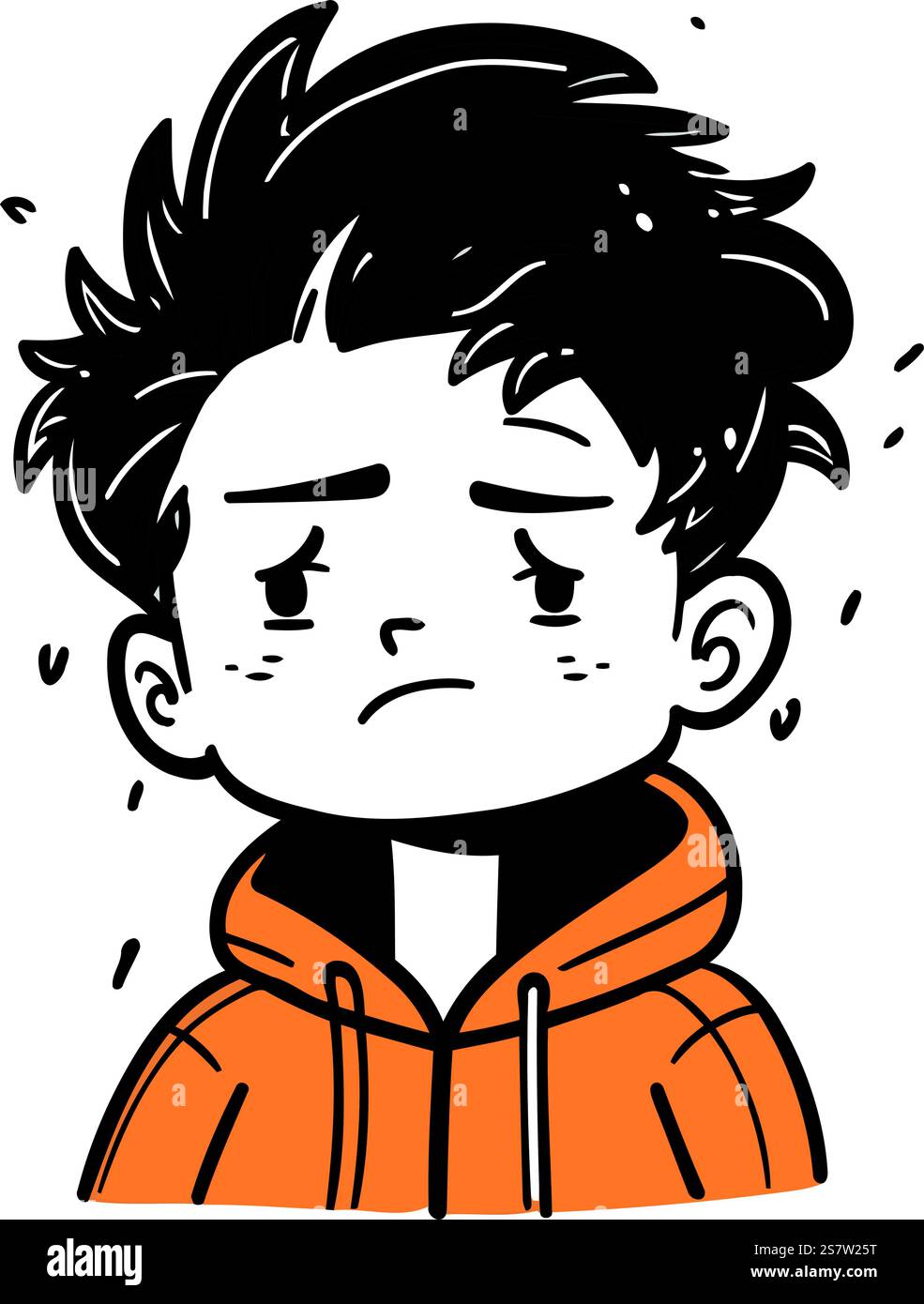 Illustration of a boy with an angry expression on his face Stock Vector ...