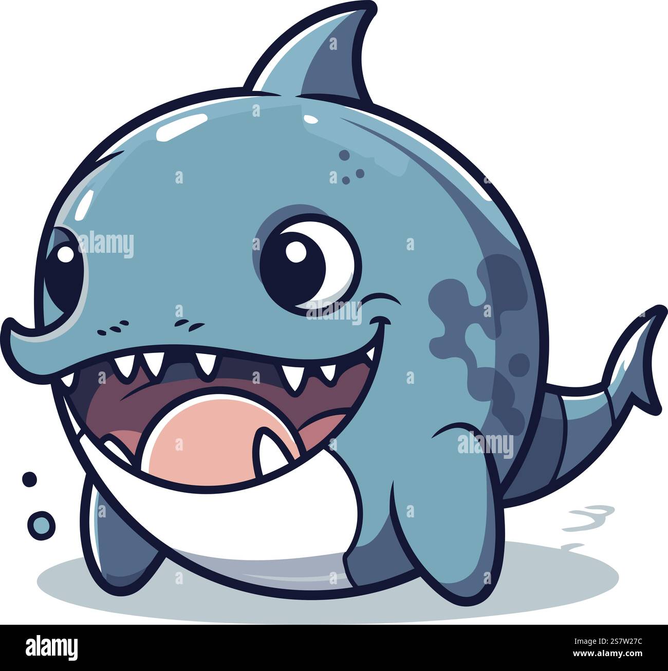 Shark character design. Cute cartoon shark. Vector illustration Stock ...