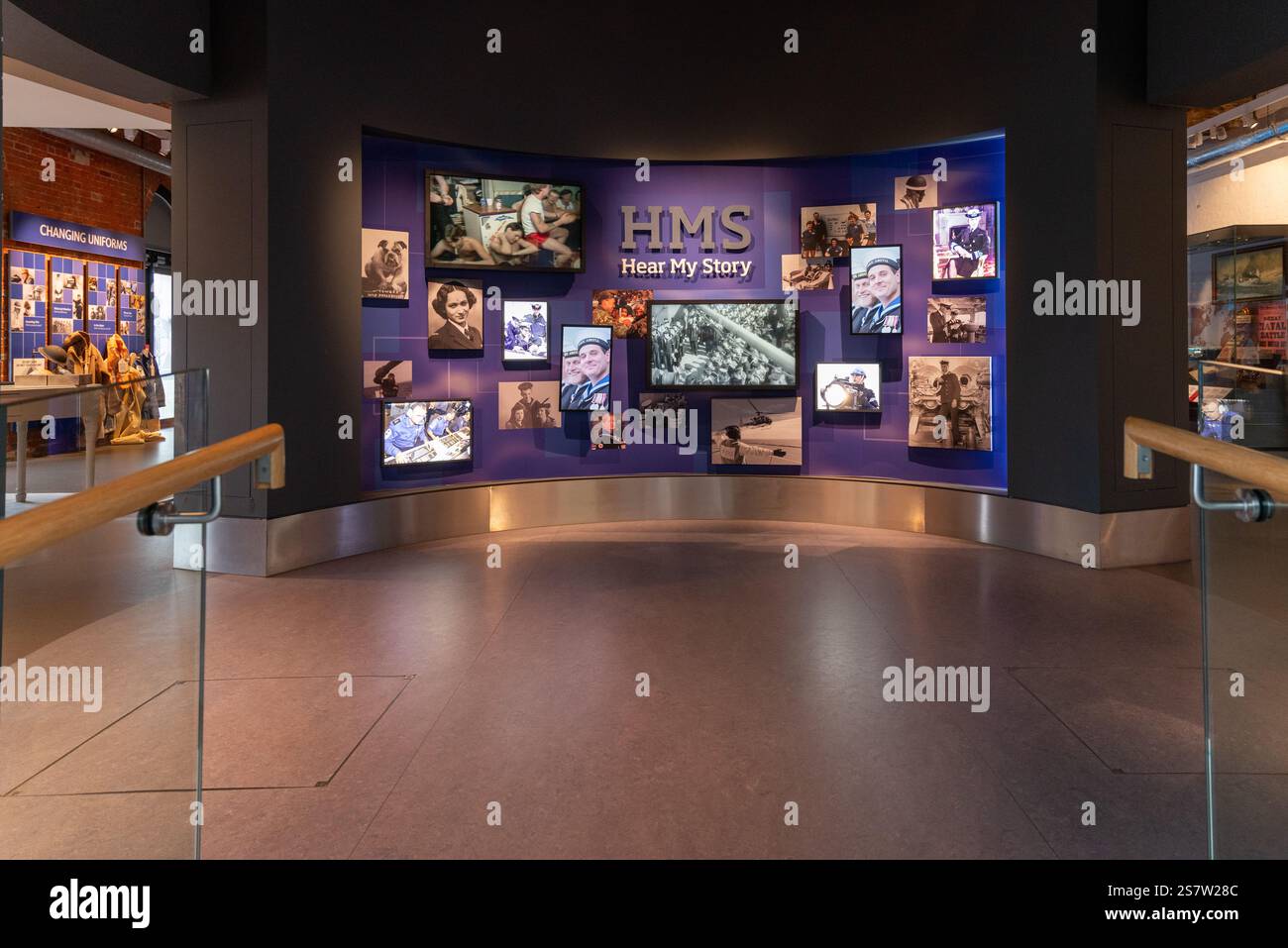 Displays inside the National Museum of the Royal Navy in Portsmouth ...