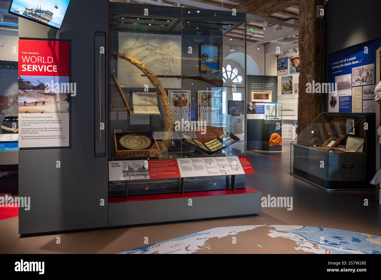 Displays inside the National Museum of the Royal Navy in Portsmouth ...
